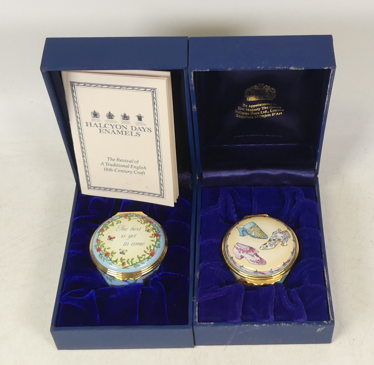 Halcyon Days | Halcyon Days Enamel Pin Boxes To Include One Shoe Design ...