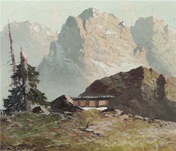 Georg Arnold-Graboné | Alm mit Blick auf den Wilden Kaiser (1896 - 1982 ...