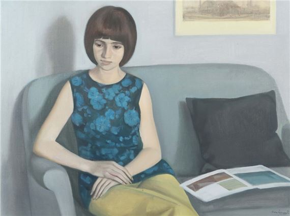 István Mácsai | Mädchen auf dem Sofa (1922 - 2005) | MutualArt