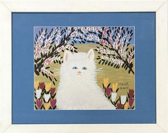 Maud Lewis | NICE MAUD LEWIS FRAMED CAT PRINT | MutualArt