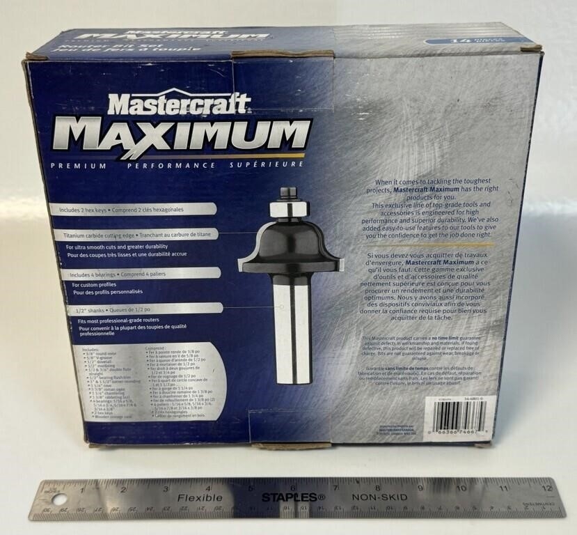 Mastercraft | NEW MASTERCRAFT MAXIMUM ROUTER BIT SET | MutualArt