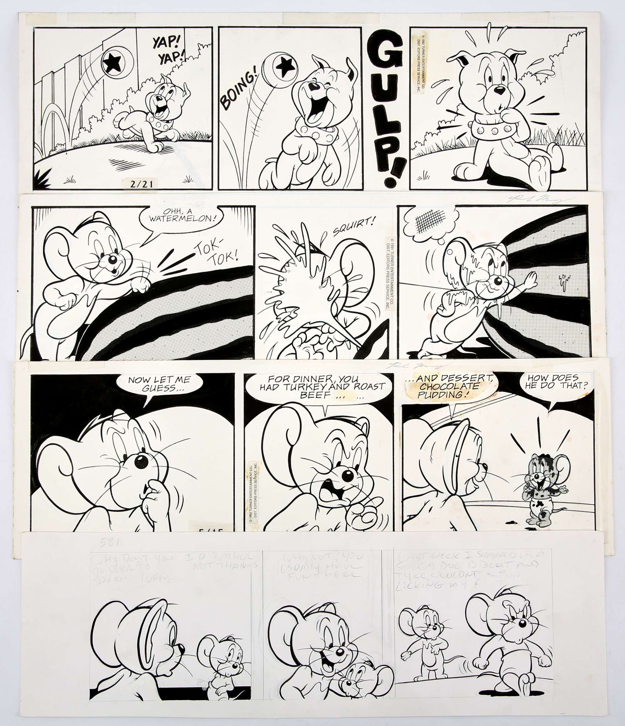 Kelly Jarvis | Tom and Jerry original Newspaper strip comic art: a ...
