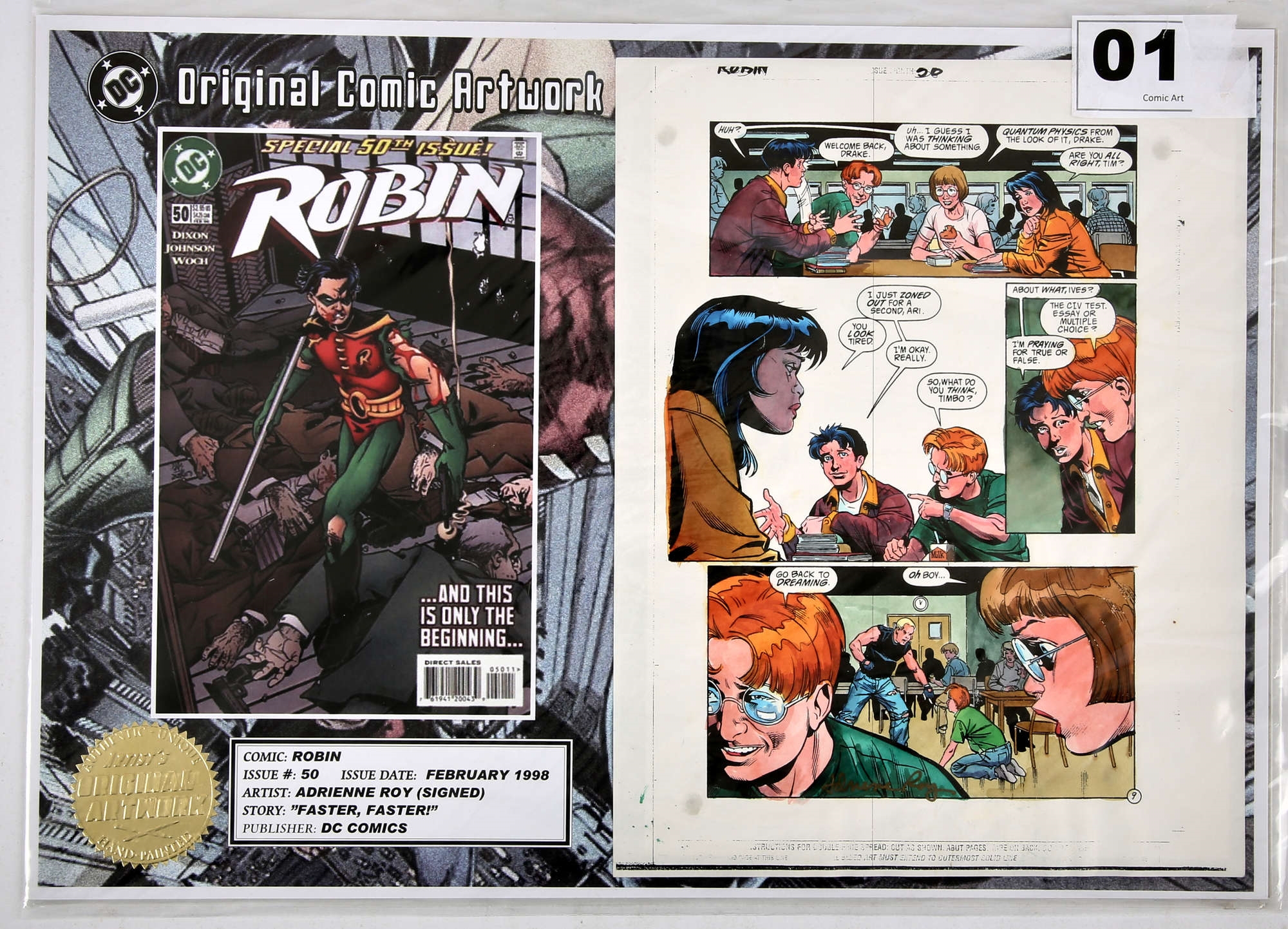 DC Comics | Robin No. 50: a page of original hand coloured comic colour ...