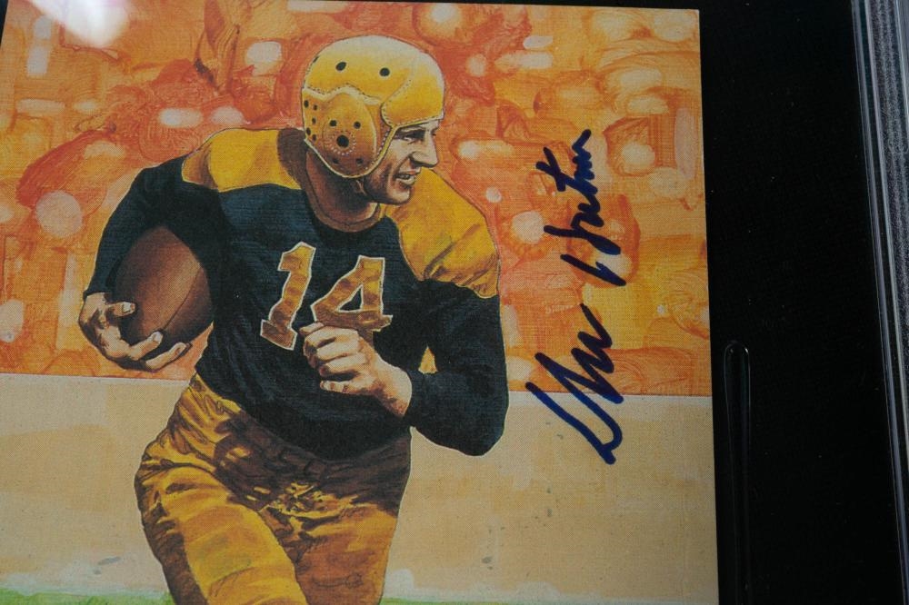 Don Hutson | TWO 1989 AUTOGRAPHED GOAL LINE HALL OF FAME CARDS (20th ...