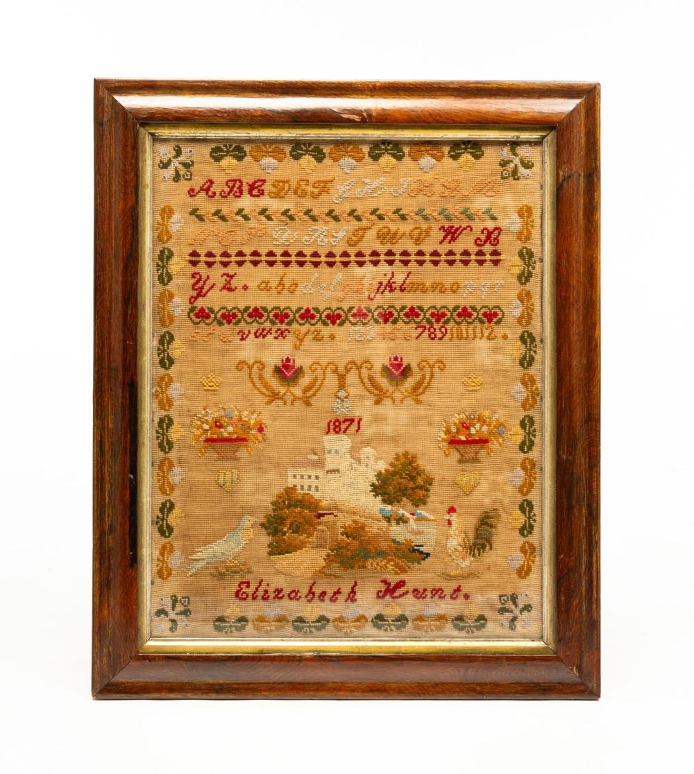 Elizabeth Hunt | NEEDLEWORK SAMPLER (1851) | MutualArt