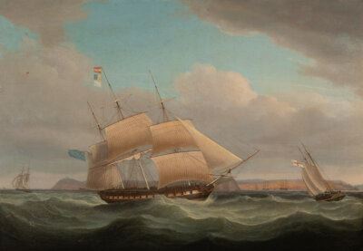 Thomas Whitcombe | British frigate and fishing craft off Dover | MutualArt