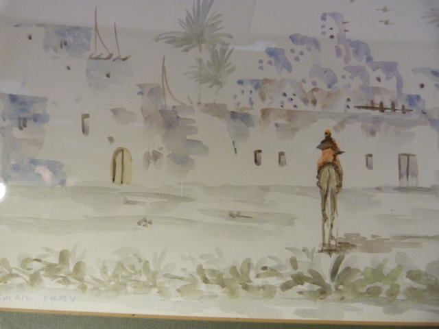 Ismail Samy | Watercolour of an Egyptian Village Scene signed by Ismail ...