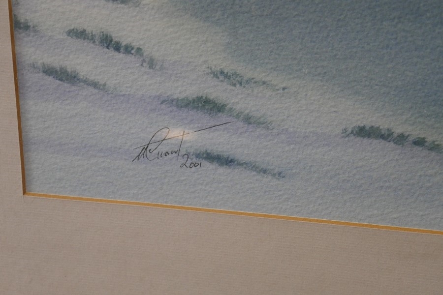 Nick Grant | A watercolour of snowy river scene, signed Nick Grant ...