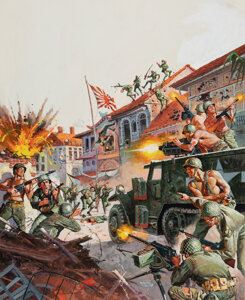 Basil Gogos | Bloody Battle for Manila, Man's Illustrated magazine ...