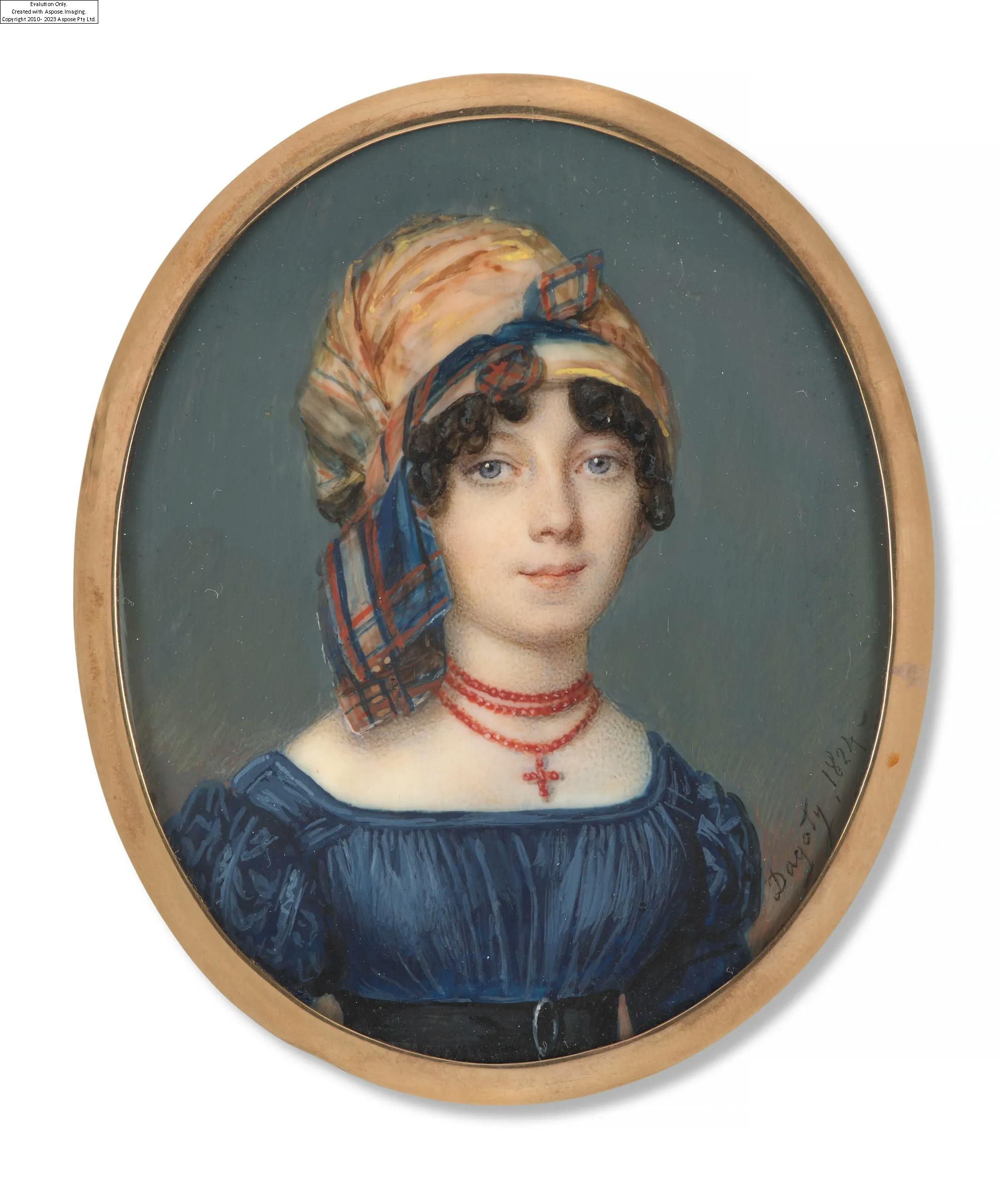 Pierre Edouard Gautier d'Agoty | Portrait de femme coiffée d’un turban ...