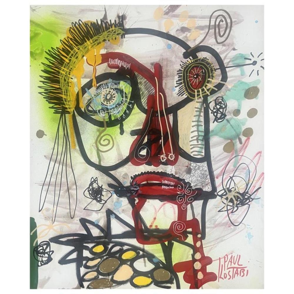 Paul Kostabi | Waiting on the Silence Hand Signed Original Mixed Media ...
