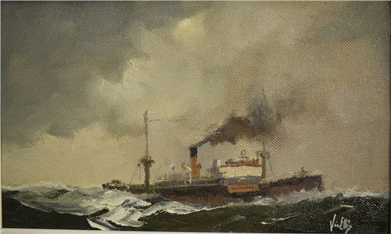 Vic Ellis | Steam Ship at Sea | MutualArt