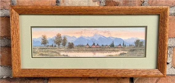 Guy Rowbury | Guy Rowbury Montana Indian Gouache Painting (1970s ...