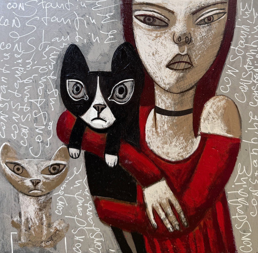 Constantine Popov | Taya with Cats | MutualArt