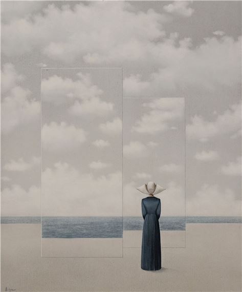 Pier Enrico Guzzi | Nun standing before the shoreline (2018) | MutualArt