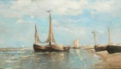 Louis Artan de Saint Martin | Barques de pêche à la côte belge | MutualArt