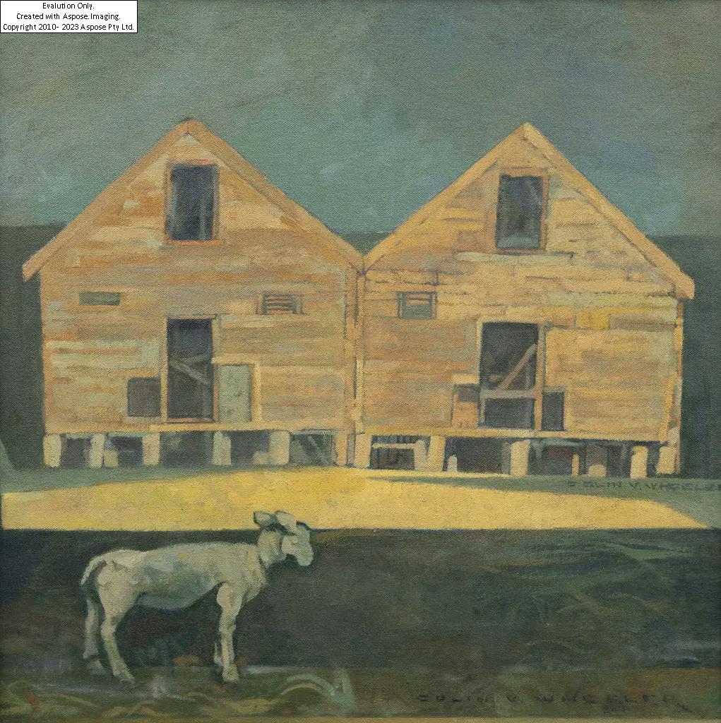 Colin Vernon Wheeler | Farm Buildings & Sheep | MutualArt