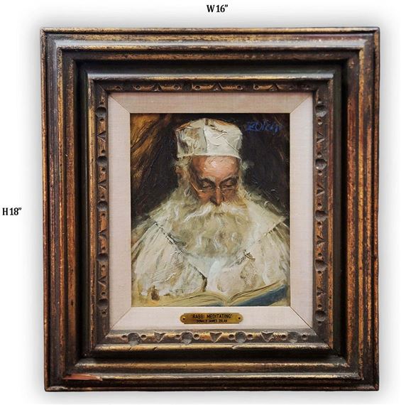Donald Zolan | Rabbi Meditating, An Original Donald James Zolan Oil On ...