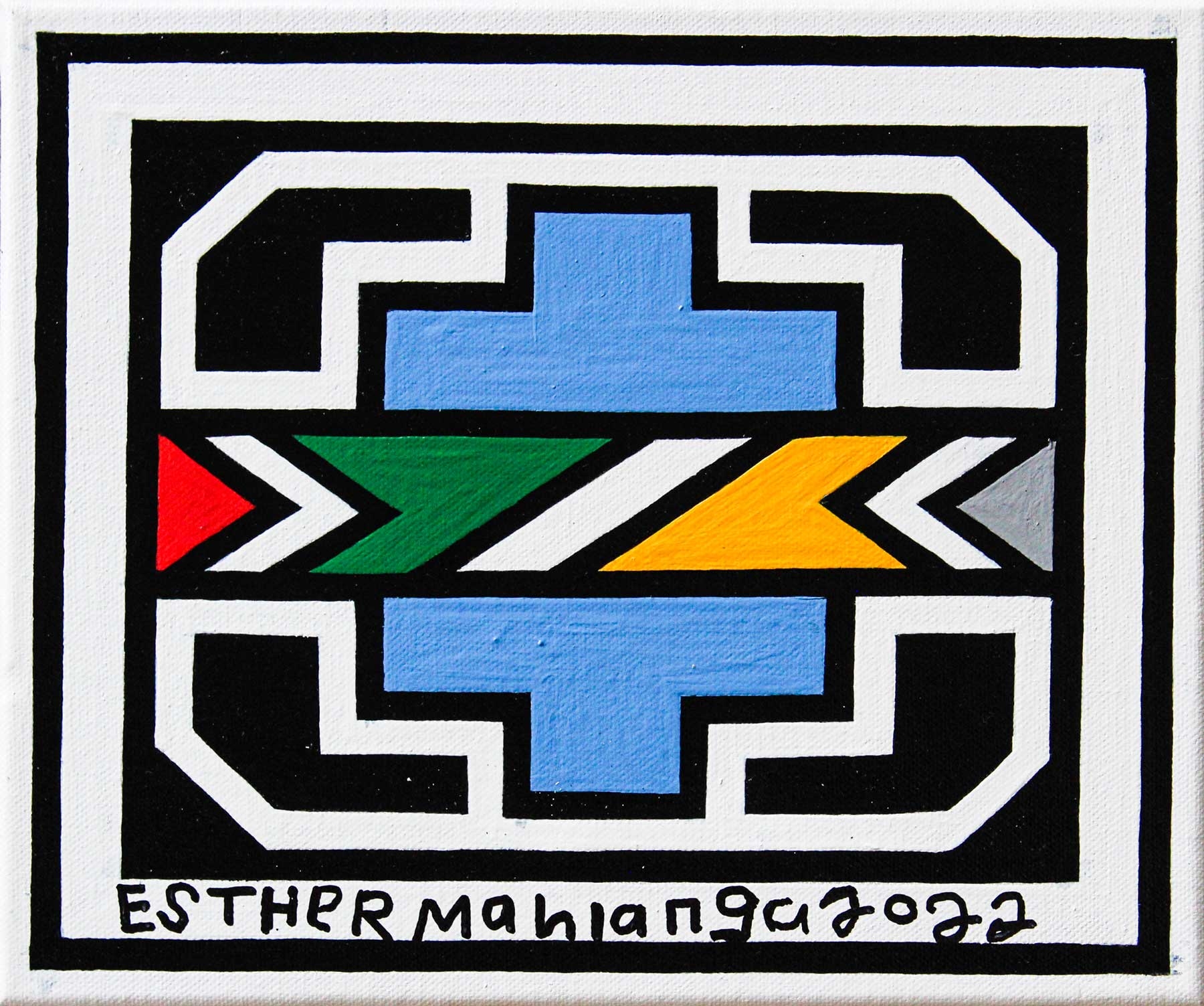Esther Mahlangu | ESTHER MAHLANGU - Ndebele Pattern (1935) | MutualArt