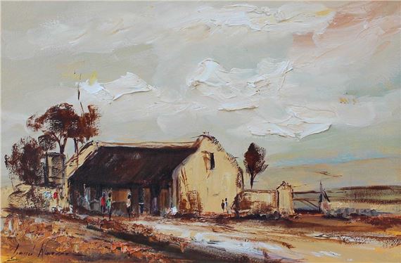 Corné Weideman | CORNE WEIDEMAN - Farmhouse with Figures (1977) | MutualArt