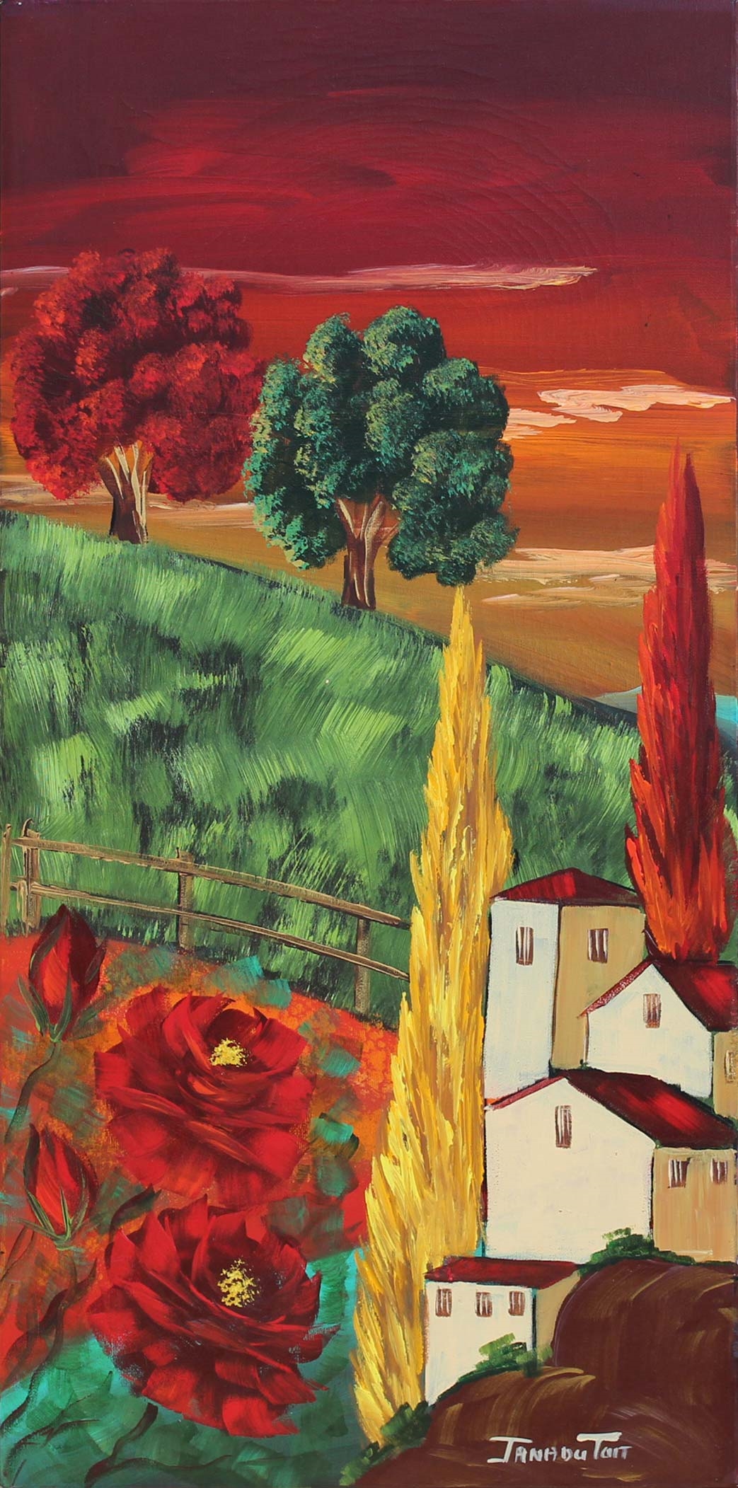 Jana du Toit | JANA DU TOIT - Landscape with Houses (20th Century ...