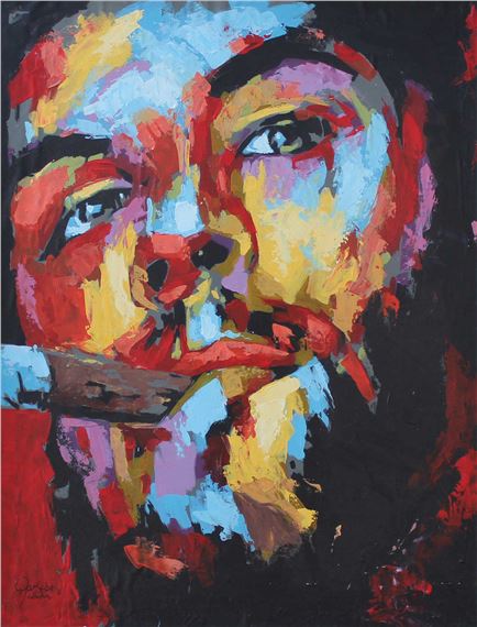 Wakaba Mutheki | WAKABA MUTHEKI - Man Smoking a Cigar | MutualArt