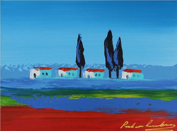Paul Van Rensburg | PAUL VAN RENSBURG - Landscape with Houses (1963 ...