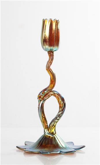 Steuben Glass | Rare Steuben Art Nouveau Aurene Candlestick (Early 20th ...