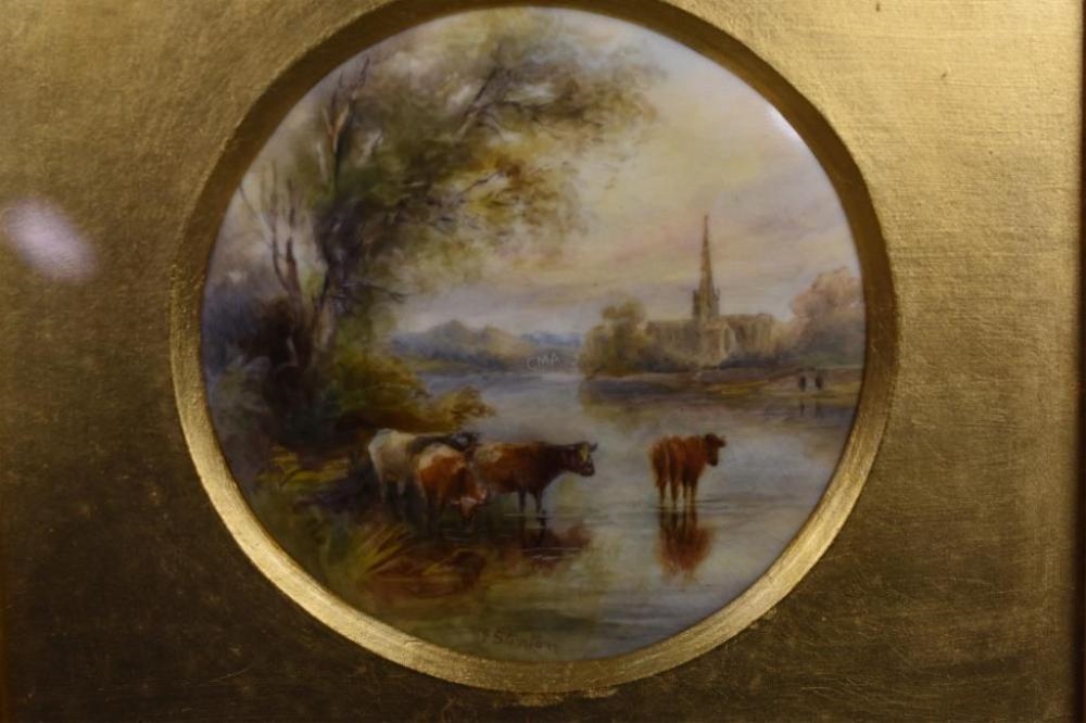 John Stinton | An English Royal Worcester Panel depicting the cattle in ...
