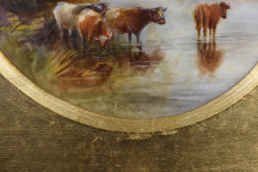 John Stinton | An English Royal Worcester Panel depicting the cattle in ...