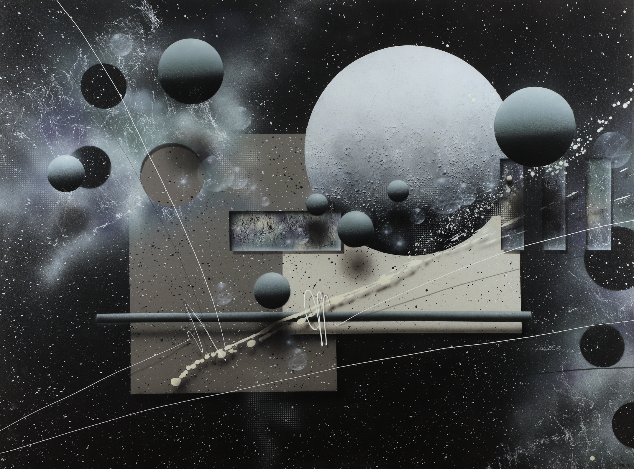 Josef Kugler | Josef Kugler Celestial Abstract Painting | MutualArt