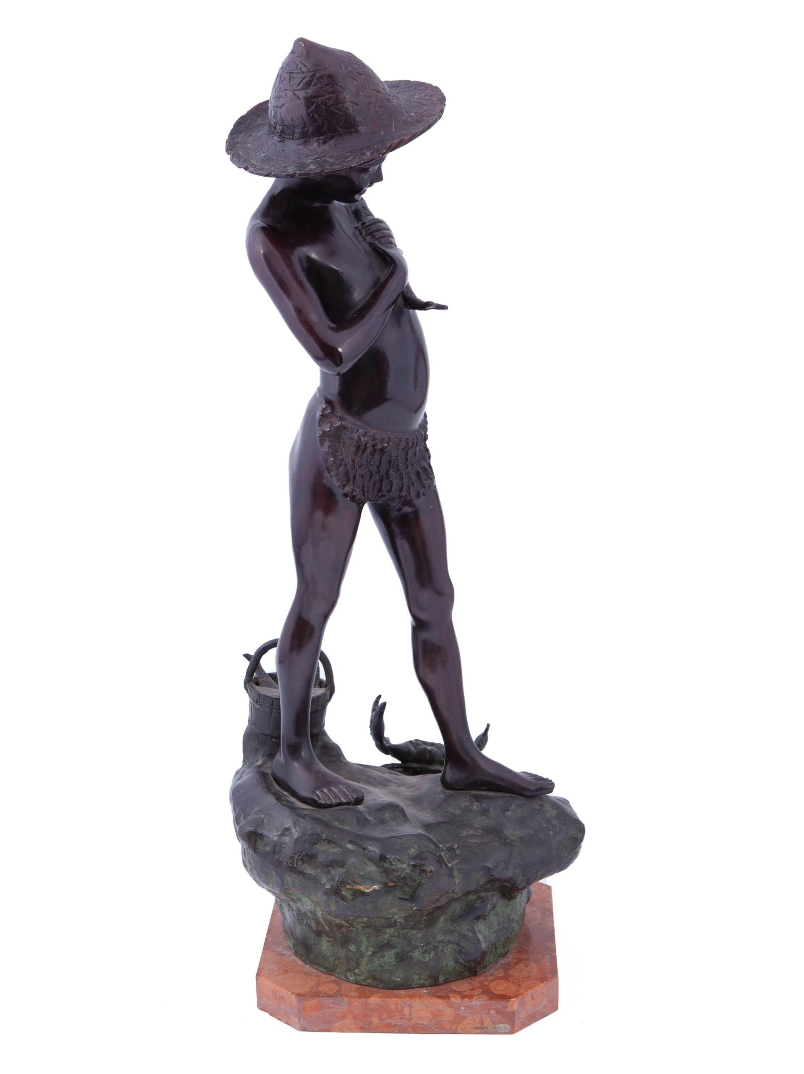 Giovanni Varlese | Giovanni Varlese Bronze Fisher Boy with Hat ...