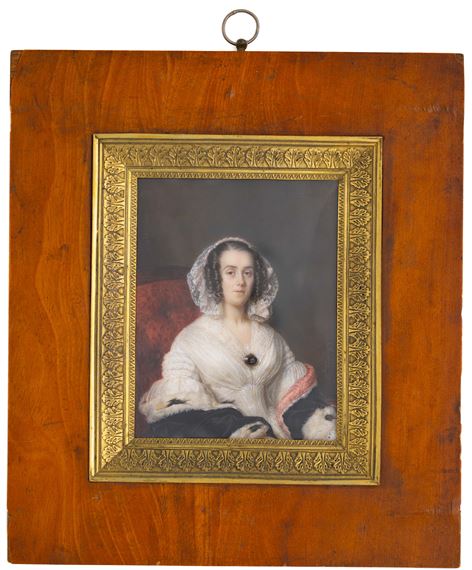 Amélie Dautel D'Aubigny | Portrait einer Dame in weissem Kleid (Circa ...