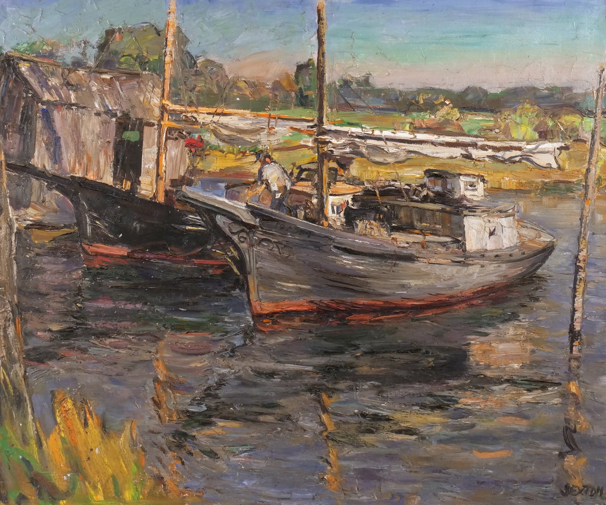 Frederick Lester Sexton | Boat at Mooring | MutualArt