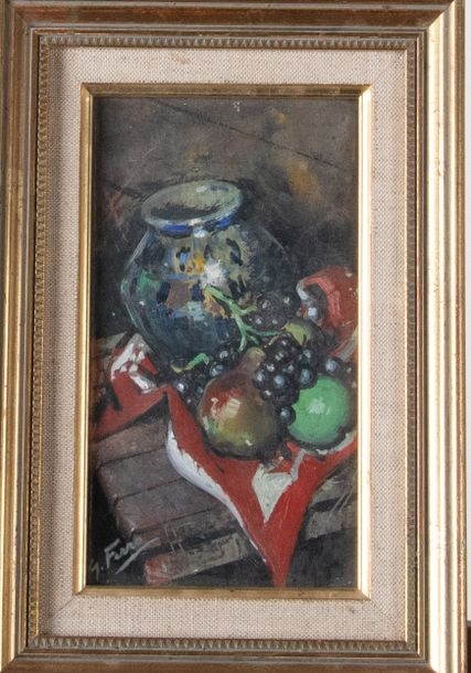 Gabriel Ferro | Nature morte au vase et à la poire | MutualArt