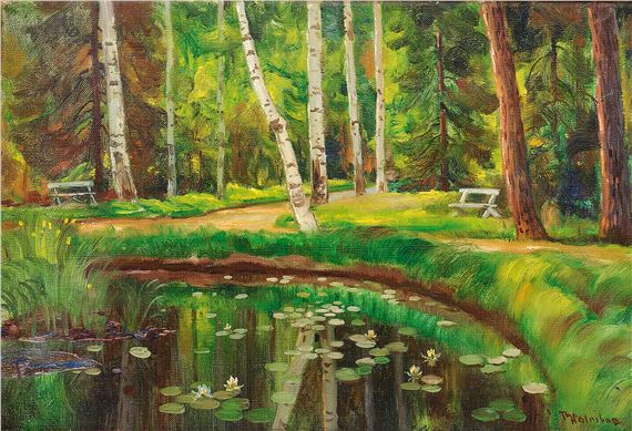 Thorolf Holmboe | Parklandskap med tjern | MutualArt