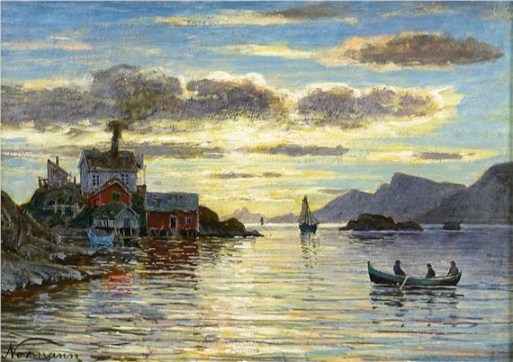 Eilert Adelsteen Normann | Folkeliv ved Norlandskyst | MutualArt