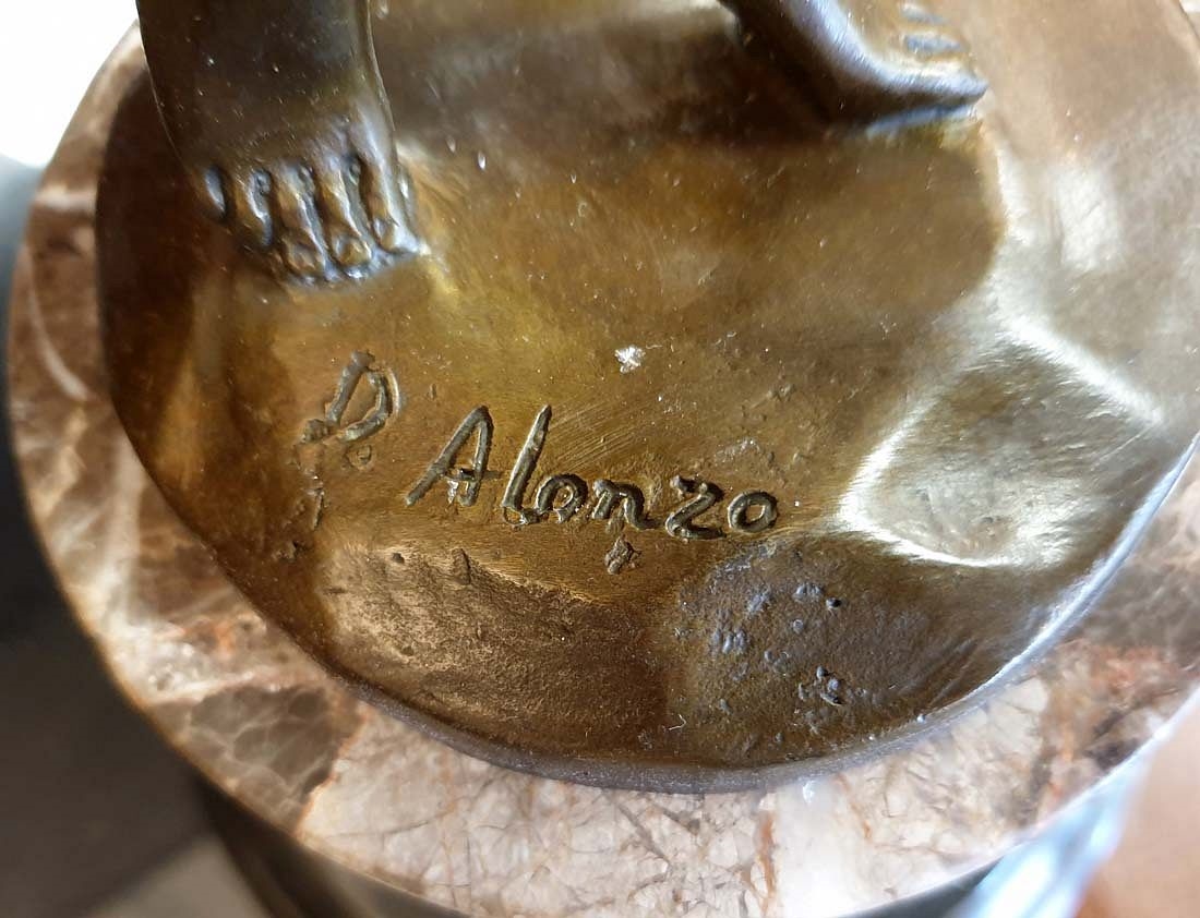 Dominique Alonzo | The Shawl, Patina-ted Bronze Sculpture, D.Alonzo ...