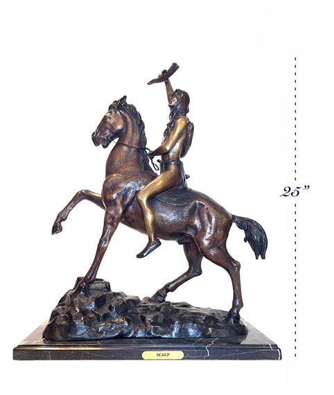 Frederic Remington | Large size Patina-ted Bronze Statue By Remington ...