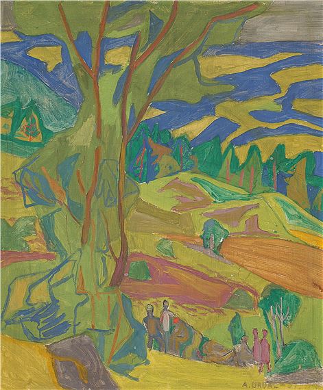 Atle Urdal | Landskap med figurer | MutualArt