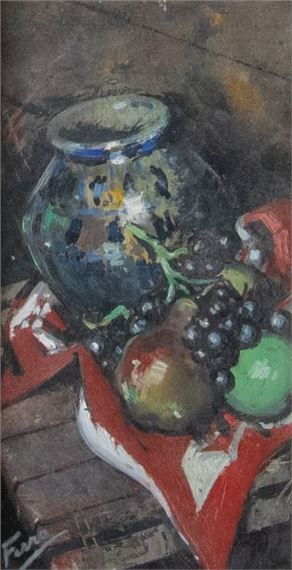 Gabriel Ferro | Nature morte au vase et à la poire | MutualArt