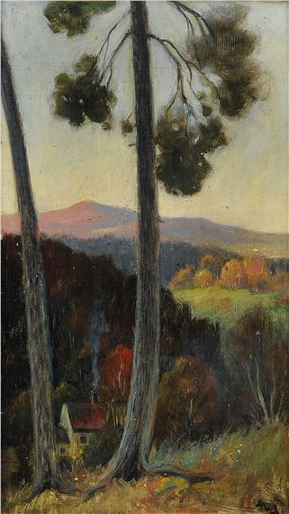 Thorolf Holmboe | Landskap med hus | MutualArt