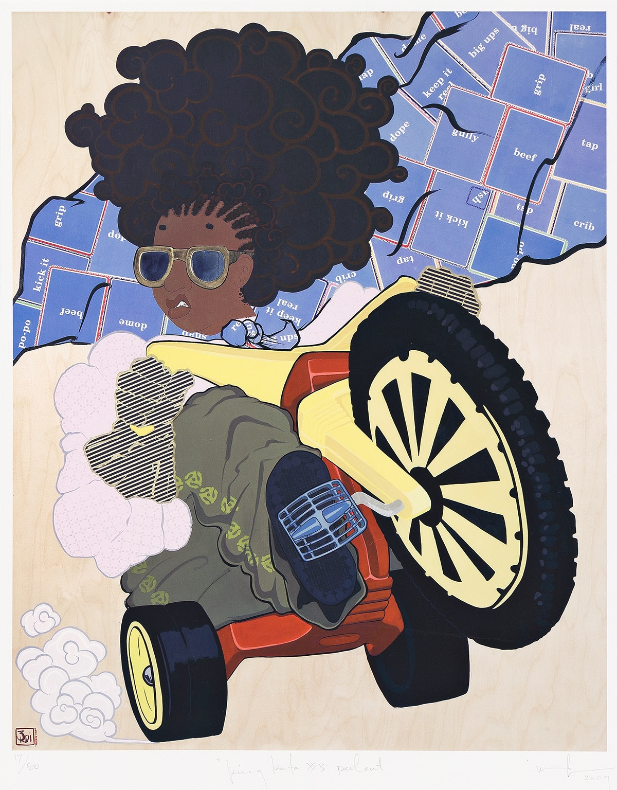 Iona Rozeal Brown | King Kata #3, Peel Out (after Yoshitoshi's Incomparable Warriors: Woman Han ...