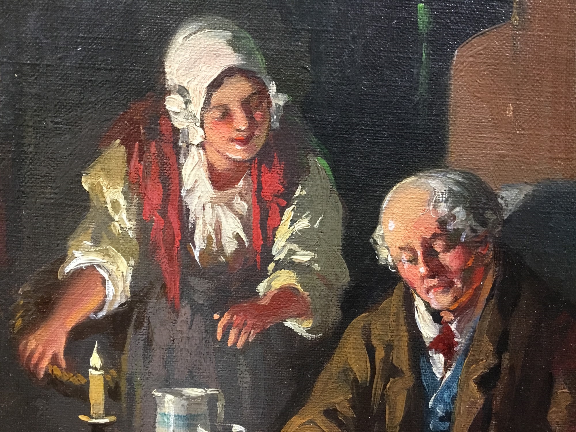 Alexander Rosell | cottage interior with an elderly couple and a baby ...
