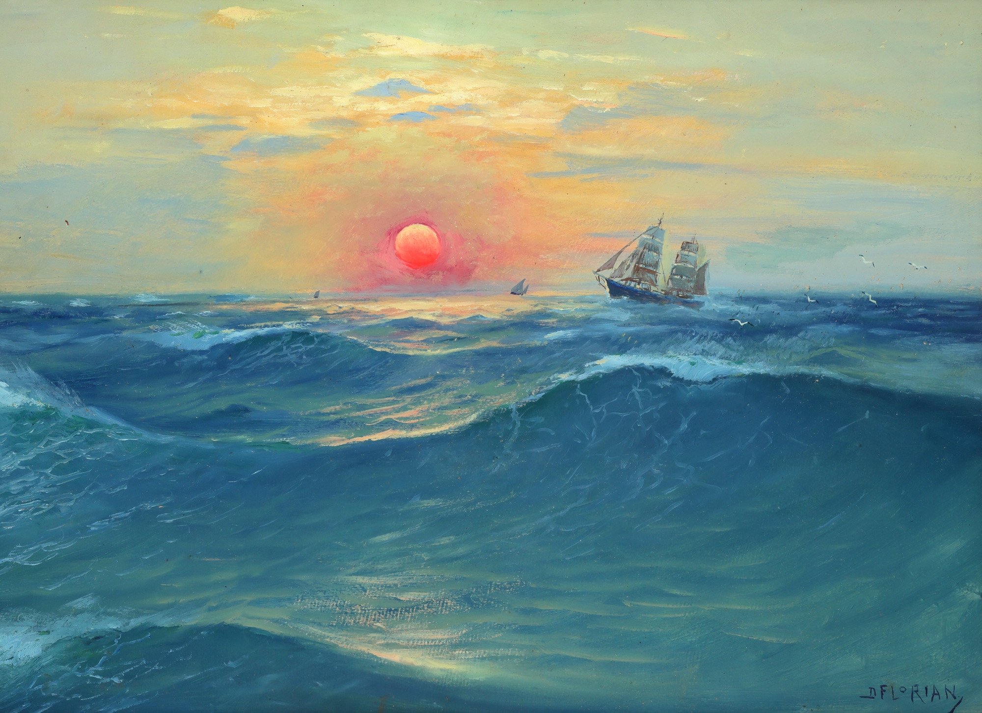 Demetrius Florian Doboşariu | Apus pe mare (Circa 17) | MutualArt