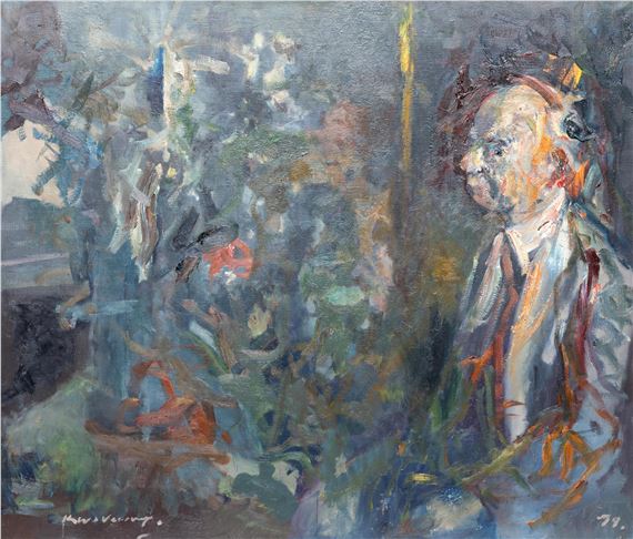 Kees Verwey | Zelfportret in interieur | MutualArt