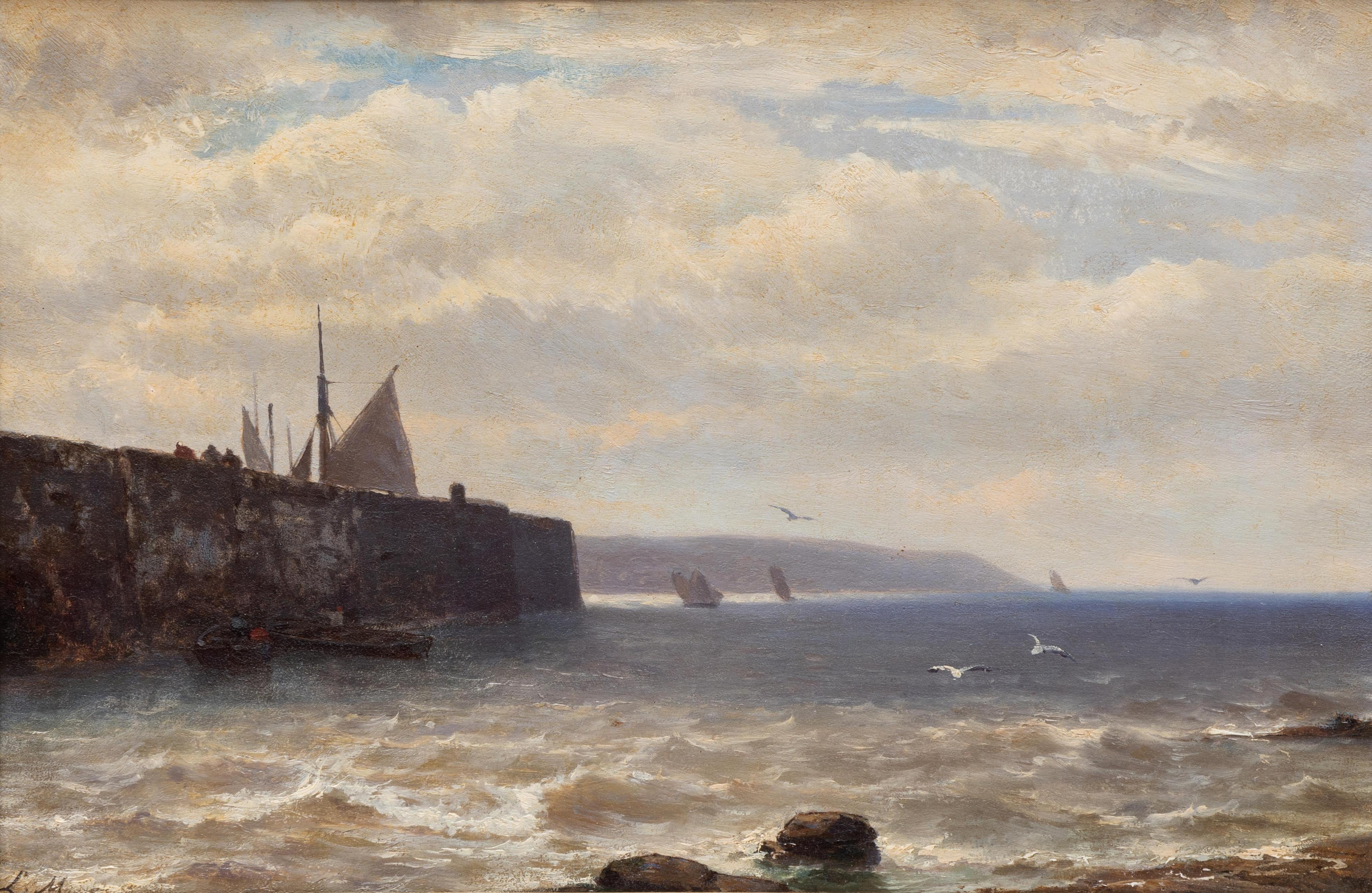 Johan Hendrik Louis Meijer | Schepen bij een haven | MutualArt