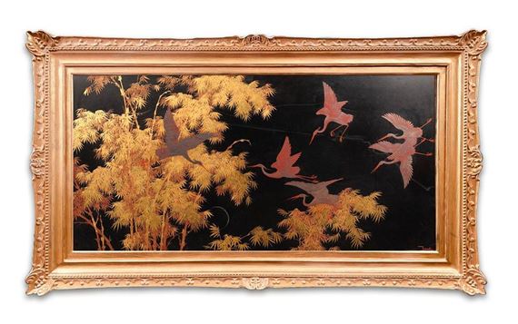 Tran Van Ha | White Stork Amidst Bamboo by Tran Van Ha | MutualArt