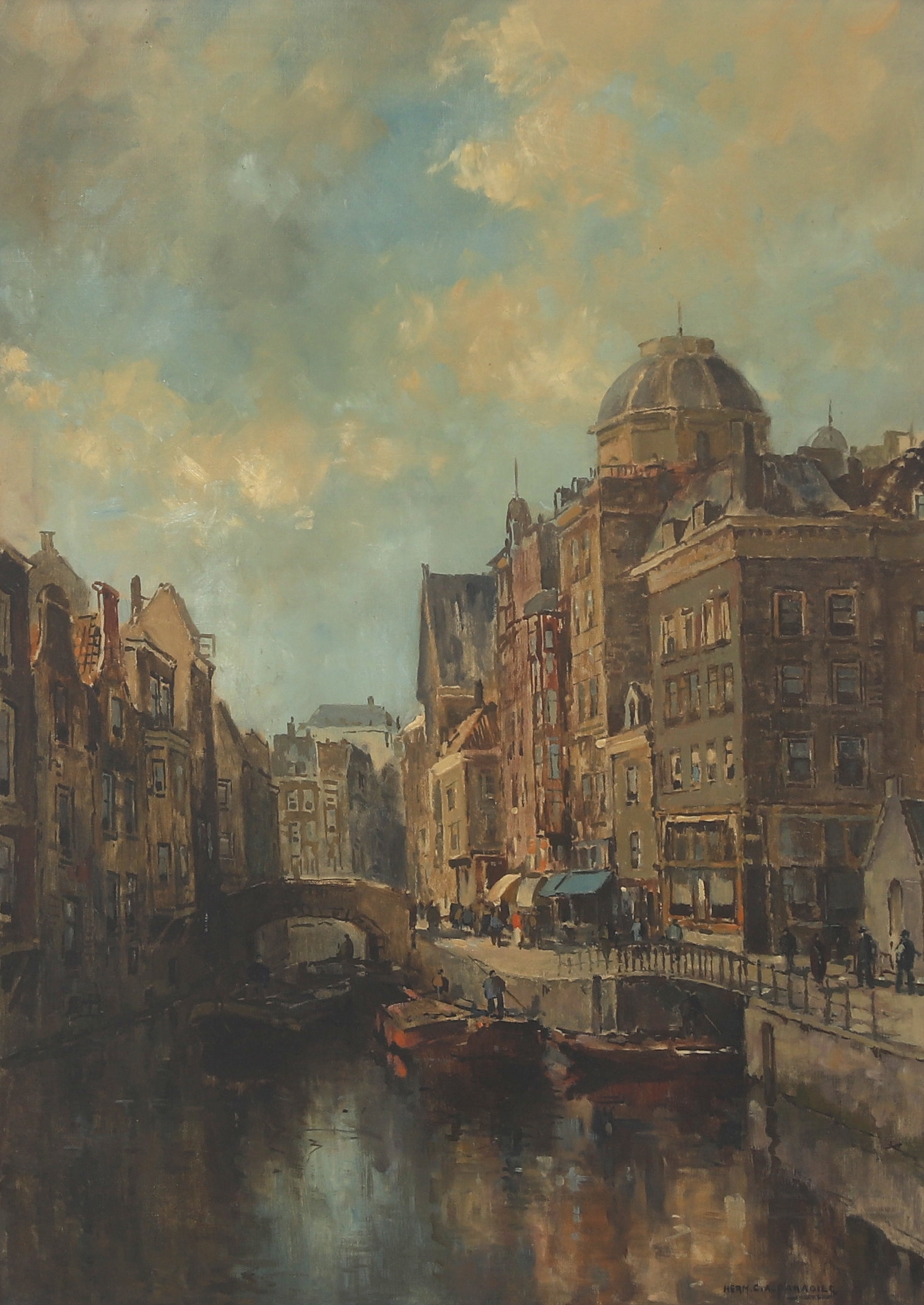 Herman Cornelis Adolf Paradies | Gezicht op Rotterdam bij het steiger | MutualArt