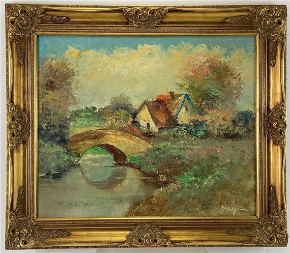 Joseph Nagy | Landscape with cottage and creek | MutualArt